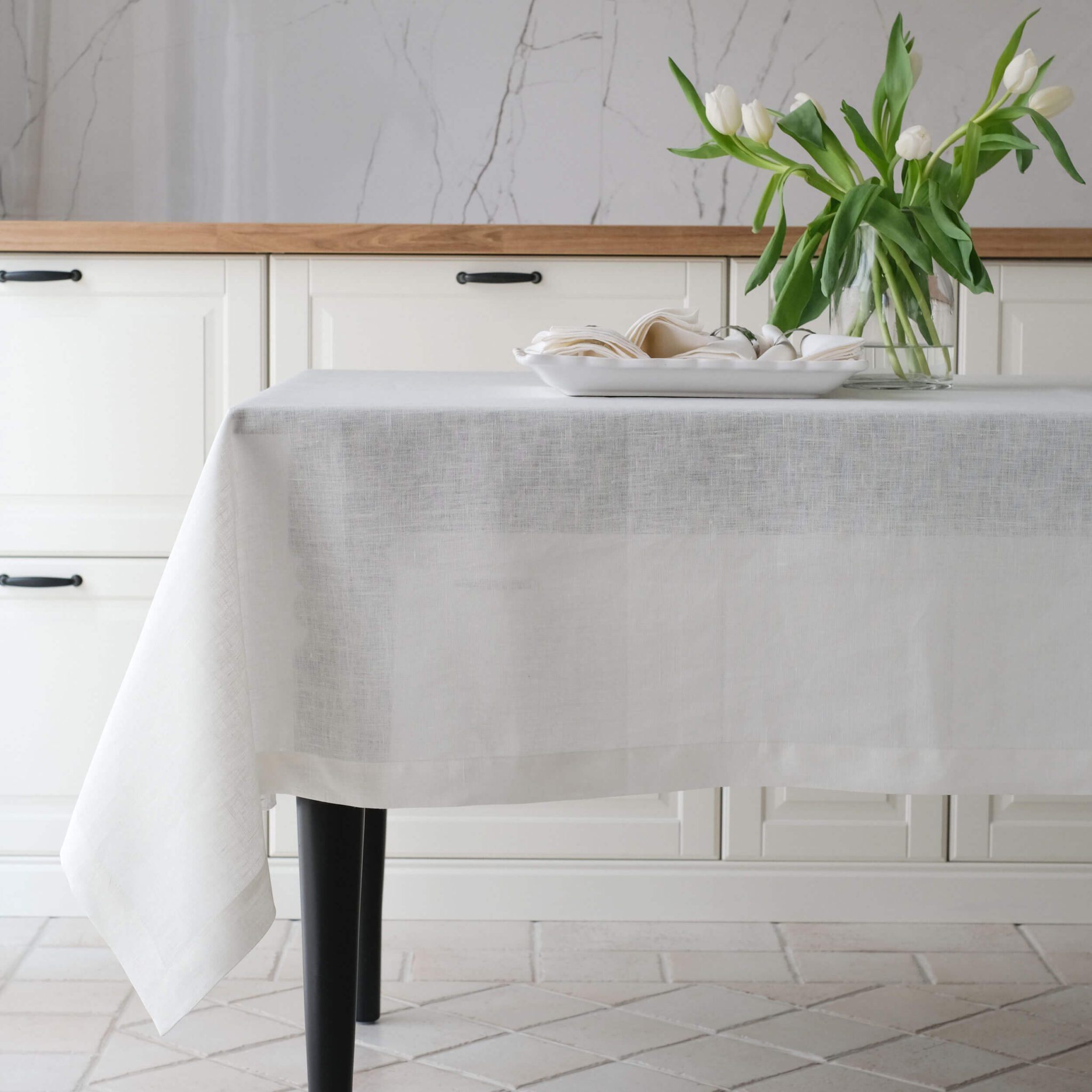 Square Linen Tablecloth in All Sizes | The Skullery